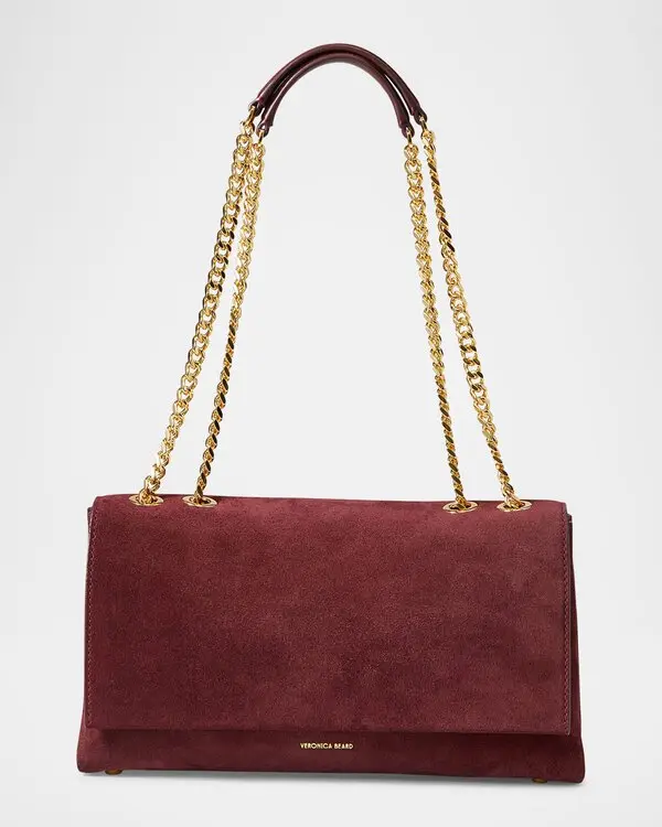 Veronica Beard Wedge Suede Shoulder Bag