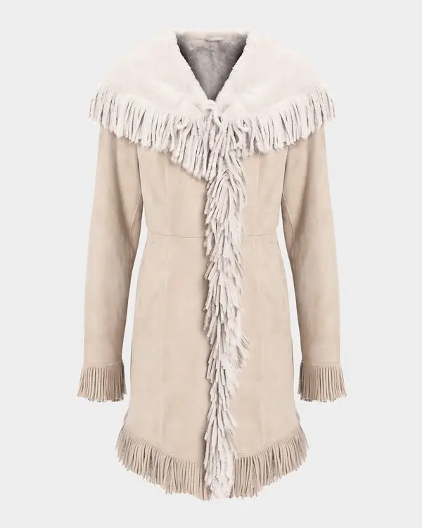 Gorski Merino Shearling Lamb Parka With Fringes