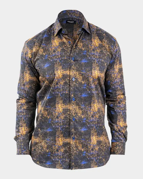 MACEOO Fibonacci Galaxy Splash Cotton Sport Shirt