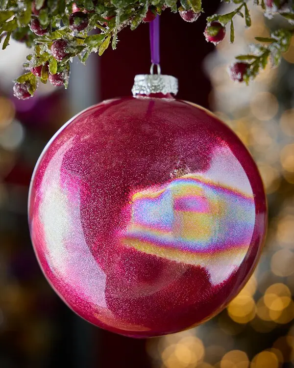 JIM MARVIN Fuchsia Glitter Ball Ornament