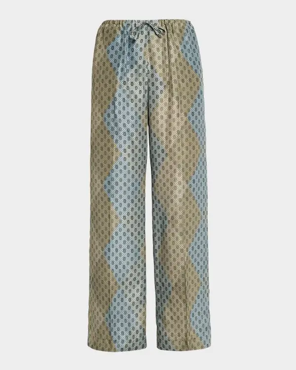 Dries Van Noten Puvis Silk Relaxed Drawstring Pants