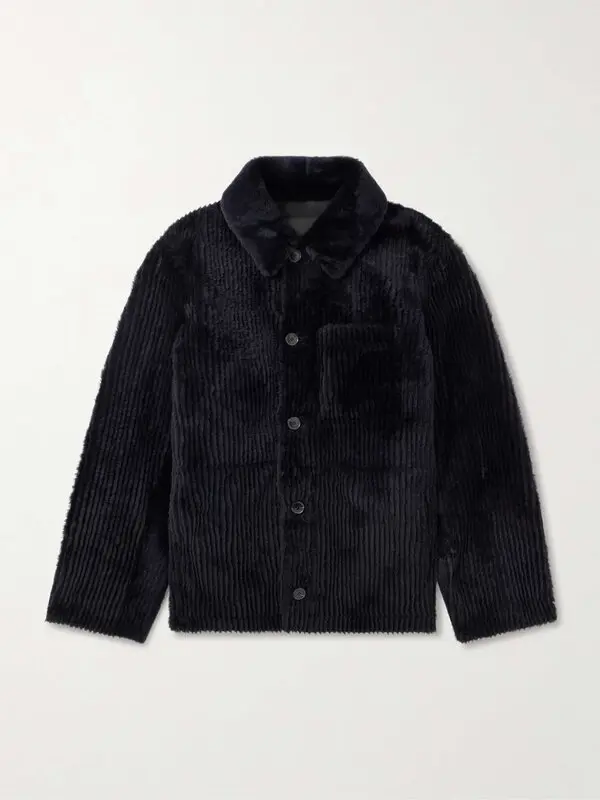YVES SALOMON Ribbed Shearling Jacket