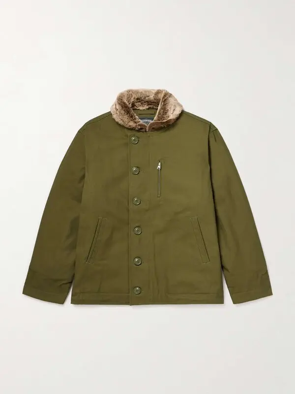 FRIZMWORKS Edgar Plush-trimmed Cotton-canvas Jacket