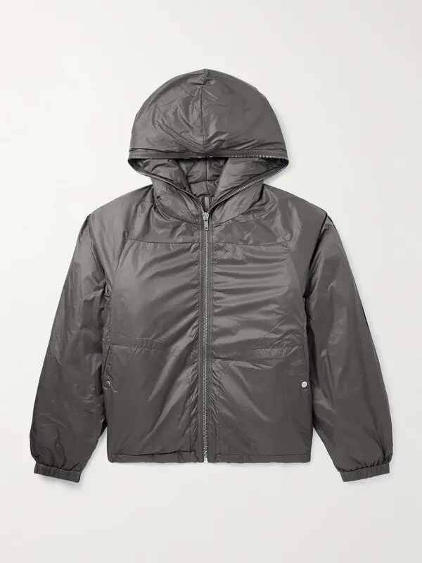 Rick Owens Padded Nylon Hooded Jacket - Gray