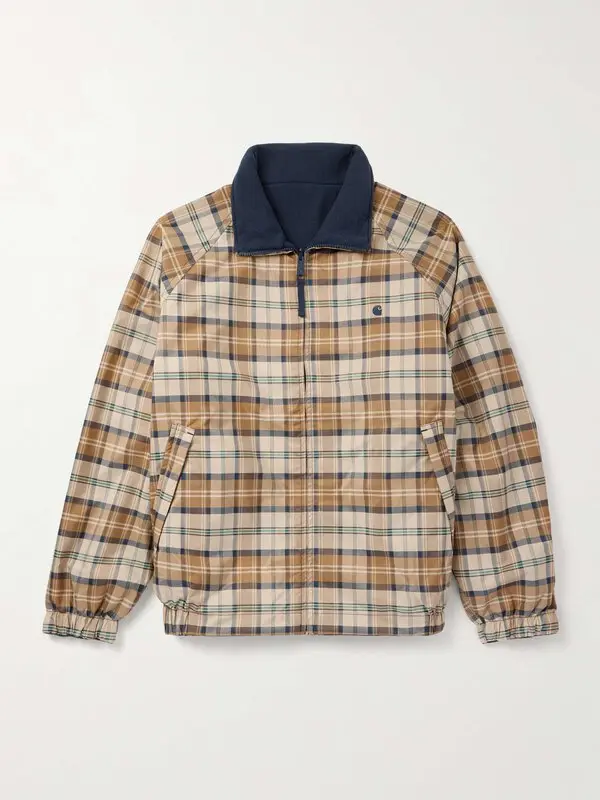 Carhartt Work In Progress Reversible Checked Shell And Fleece Bomber Jacket
