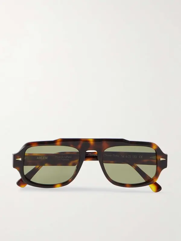 AHLEM George V Aviator-style Tortoiseshell Acetate Sunglasses