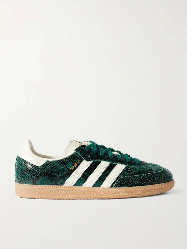 Adidas Originals By Alexander Wang Samba Og Leather-trimmed Snake-effect Sneakers