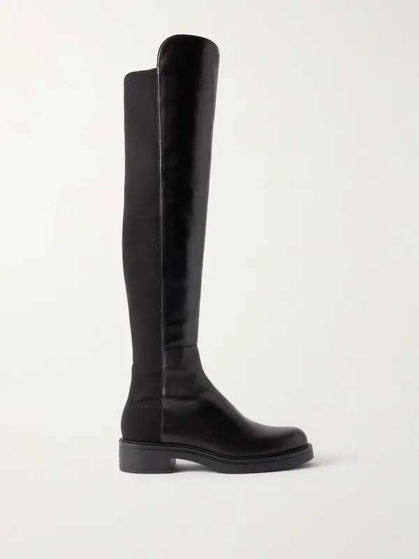 STUART WEITZMAN 5050 Celia Stretch-paneled Leather Over-the-knee Boots