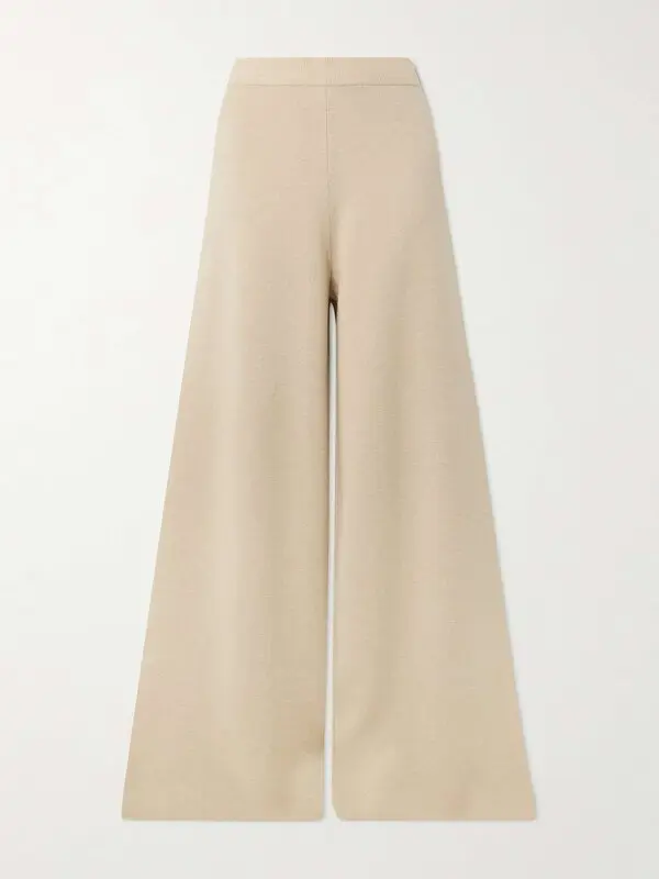 Max Mara Judy Wool And Cashmere-blend Wide-leg Pants