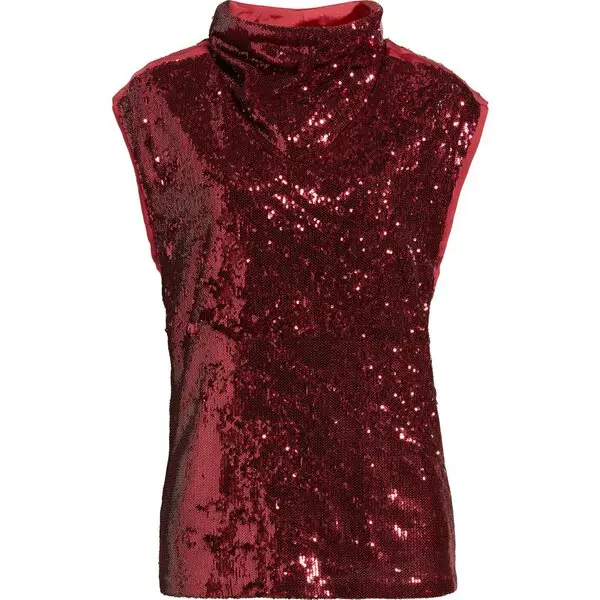 Hugo Boss Sequin Mock Neck Top