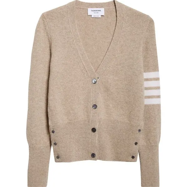 Thom Browne Classic 4-bar Jersey Stitch Wool Cardigan
