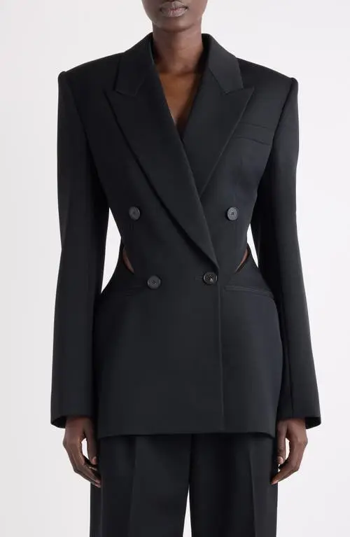 Givenchy Double Breasted Slashed Wool Blazer