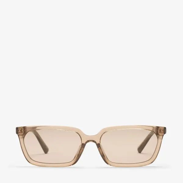 JIMMY CHOO Josi Transparent Tan Rectangular Sunglasses