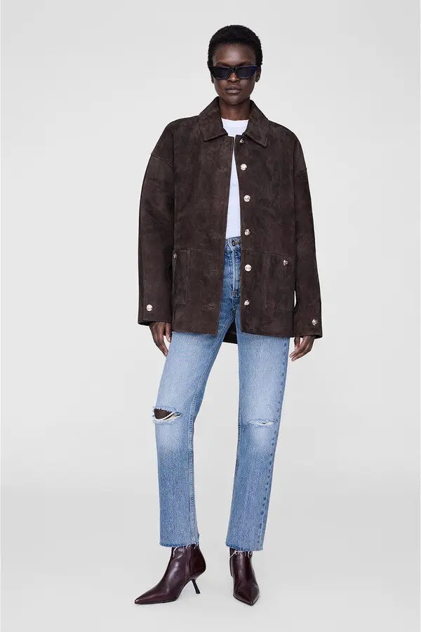 ANINE BING Luca Suede Jacket Deep