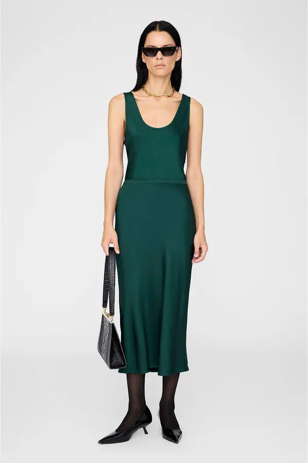 ANINE BING Bar Silk Skirt Dark
