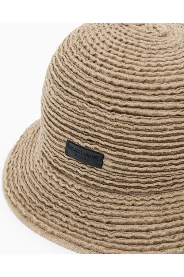 Giorgio Armani Hat In Wool Webbing - Natural