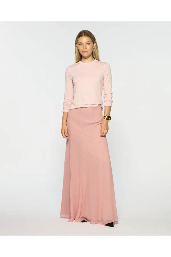 Serena Bute Georgette Full Length Skirt Liqueur Silk