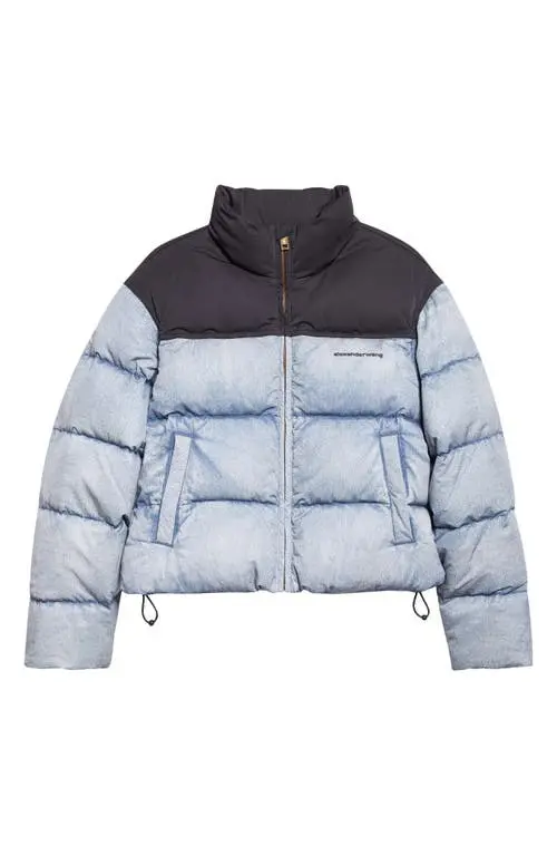 Alexander Wang Denim Print Down Puffer Jacket