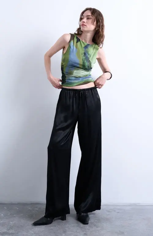 Topshop Abstract Print Ruched Tank