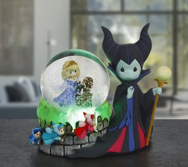 PRECIOUS MOMENTS Disney Aurora Inside With Male Ficent Globe