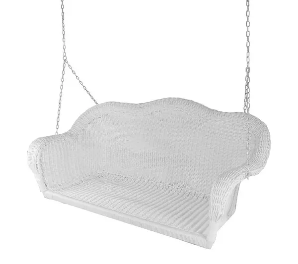 NORTHLIGHT Resin Wicker Hanging Porch Swing Wit H Chain