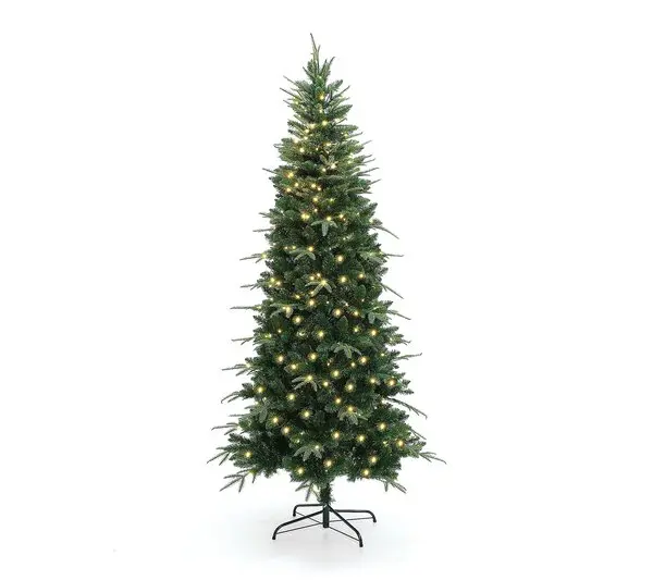 LUXEN HOME Luxenhome 6ft Slim Artificial Xmas Tree W/ 8 Li Ght Functions