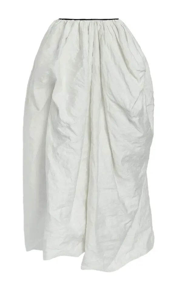 Erdem Draped Metalized-cotton Midi Skirt