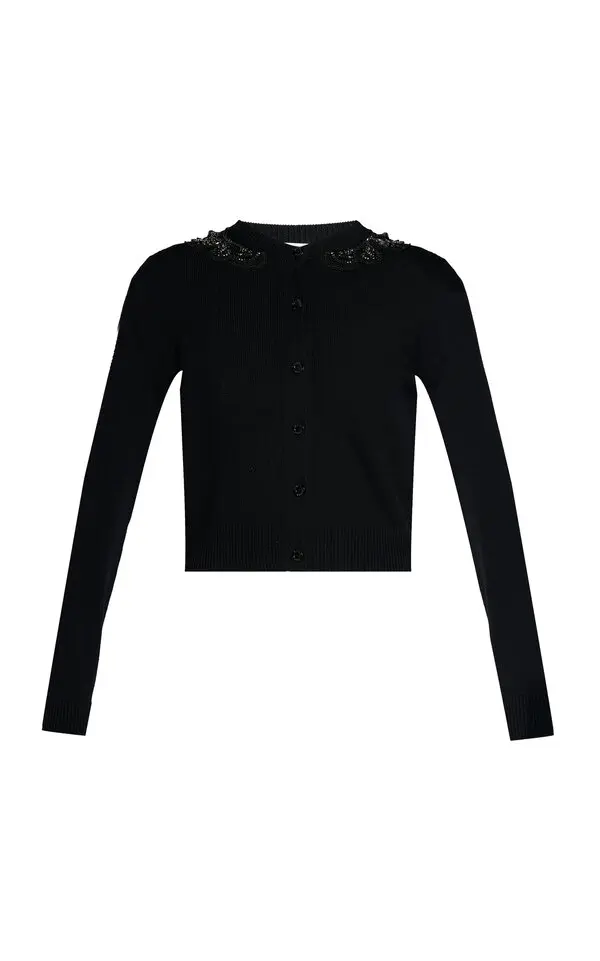 Erdem Embellished Merino-wool Cardigan