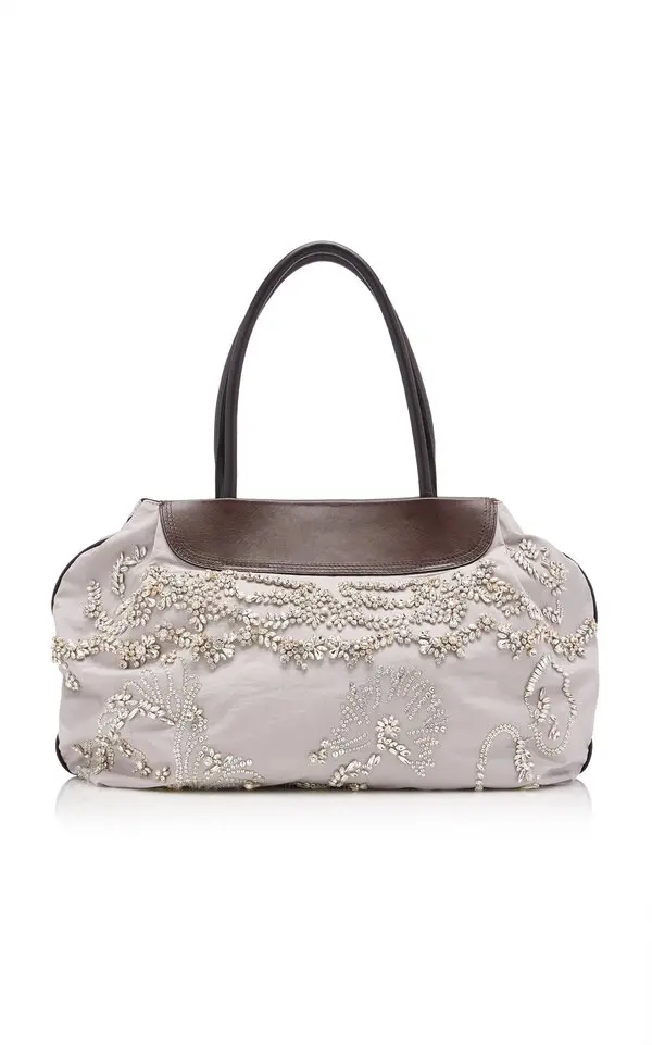 Dries Van Noten Large Blossom Tote - Grey