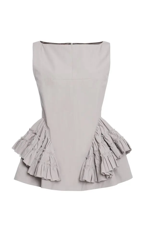 Dries Van Noten Casey Ruffled Cotton-poplin Top