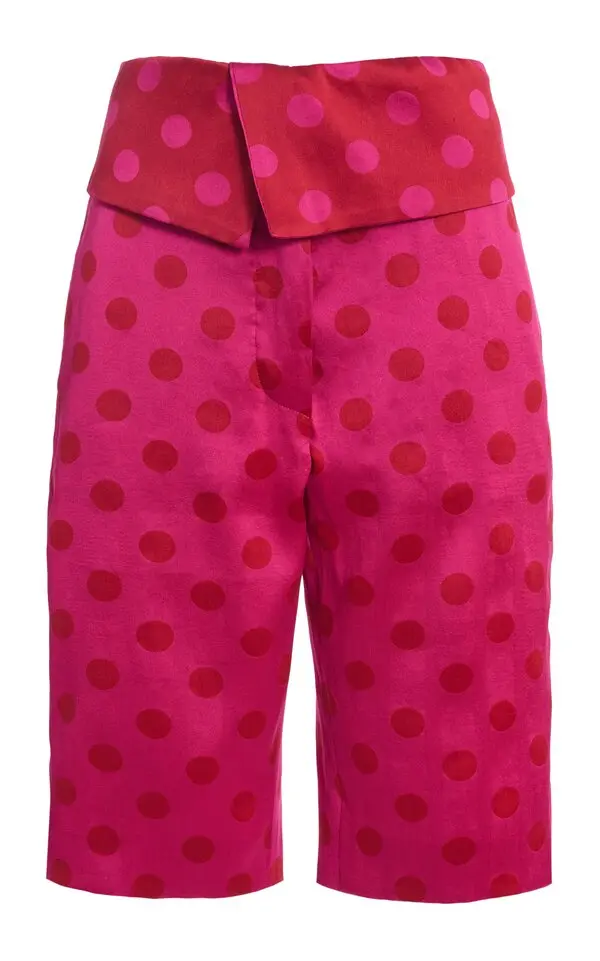 Dries Van Noten Prissy Polka-dot Jacquard Capri Pants