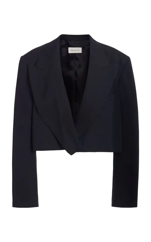 Dries Van Noten Bosea Cropped Wool-gabardine Jacket