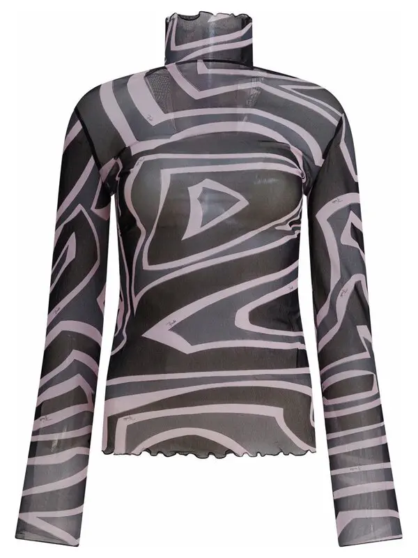 Emilio Pucci Labirinto Print Tulle T-shirt
