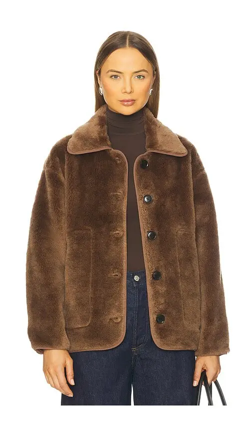 Citizens Of Humanity Astrid Sherpa Jacket In Brown