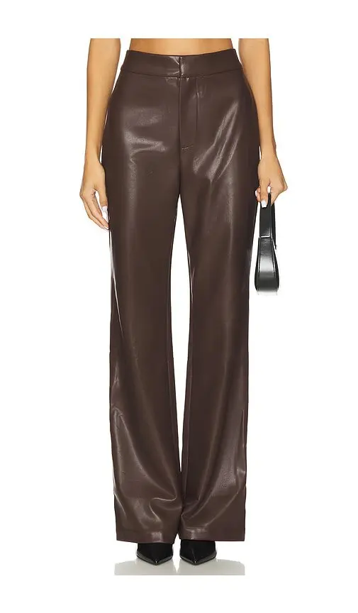 LOVERS AND FRIENDS Jordan Faux Leather Pant In Brown