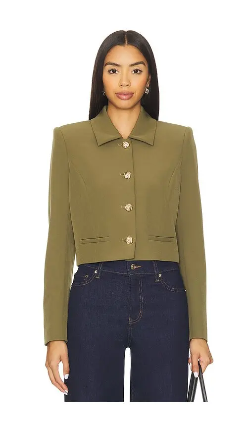 Generation Love Oliver Crepe Jacket In Green