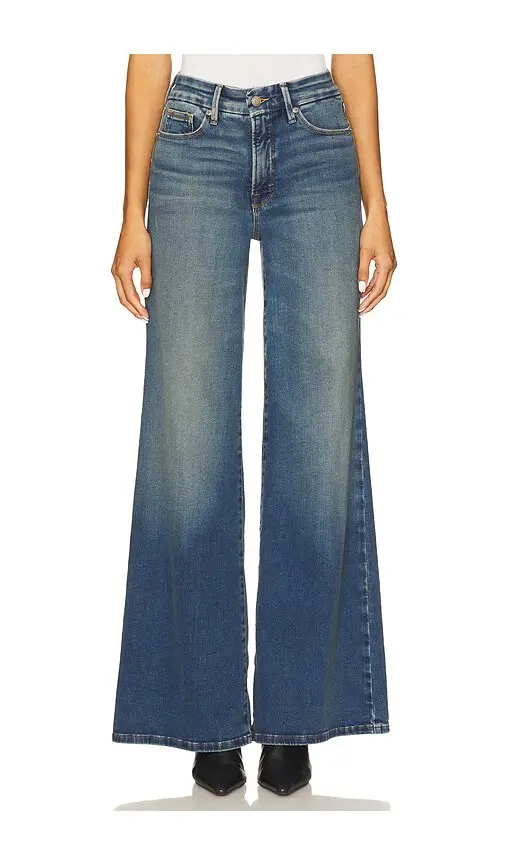 Good American Soft Tech Good Petite Palazzo Jeans In Blue