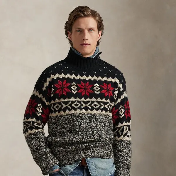 Ralph Lauren Snowflake Cable-knit Wool-blend Sweater
