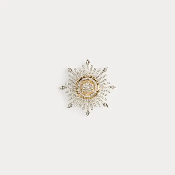 Ralph Lauren Two-tone Pavé Starburst Crest Pin