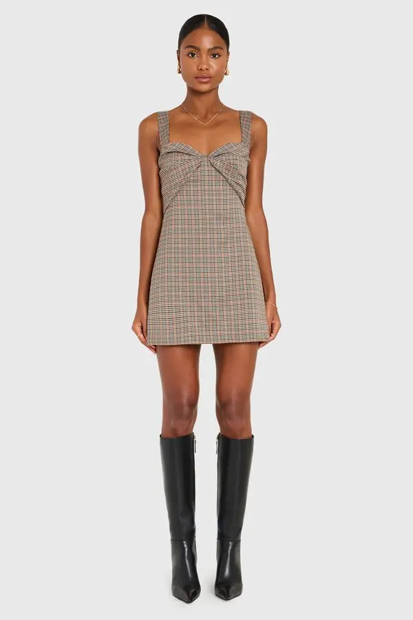 Amanda Uprichard Soho Romper In Plaid