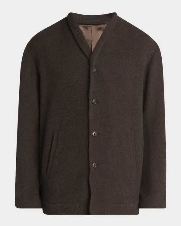 Giorgio Armani Slant-pocket Cashmere And Wool Cardigan