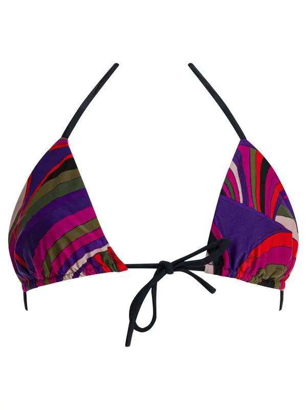 Emilio Pucci Iride Print Triangle Bikini Top