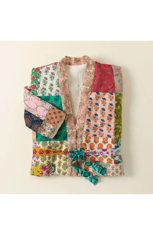 UNCOMMON GOODS Repurposed Sari Fleece Lined Robe