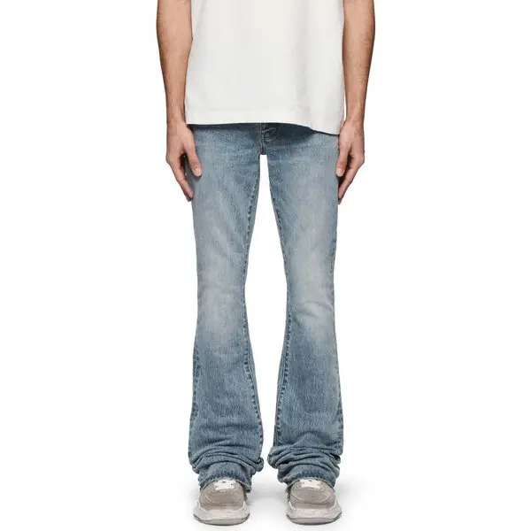 PURPLE BRAND Super Stack Distressed Baggy Flare Jean
