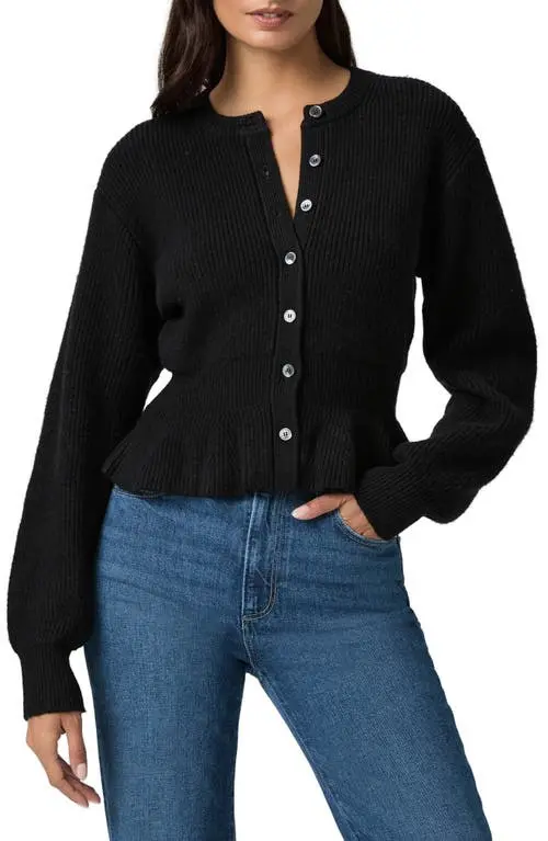 Paige Roslin Wool Blend Peplum Cardigan