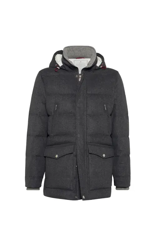 Brunello Cucinelli Wool Down Jacket - Grey