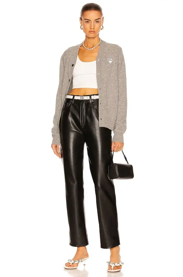 Play Comme Des Garcon White Heart Cardigan