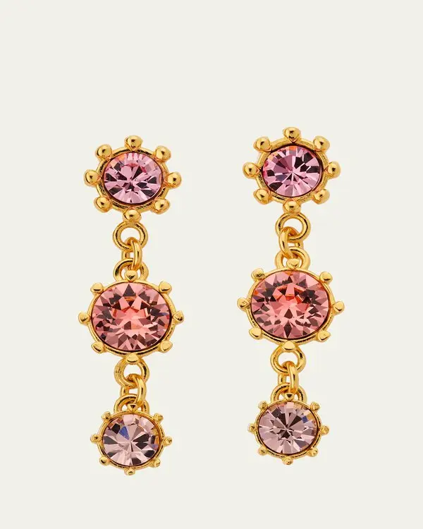 Oscar De La Renta Crystal Prong Drop Earrings - Rose