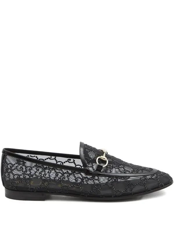 Gucci New Jordaan Gg Crystal Loafers