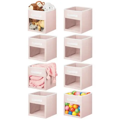 MDESIGN Fabric Nursery Storage Cube With Front Window